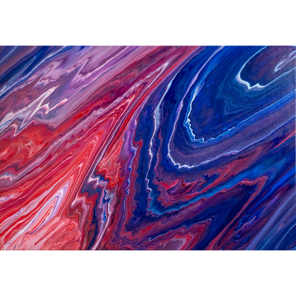 Acryl auf Leinwand "Verschmelzung von Eis und Feuer" 50 x 70 cm - Kreativ mit Betty